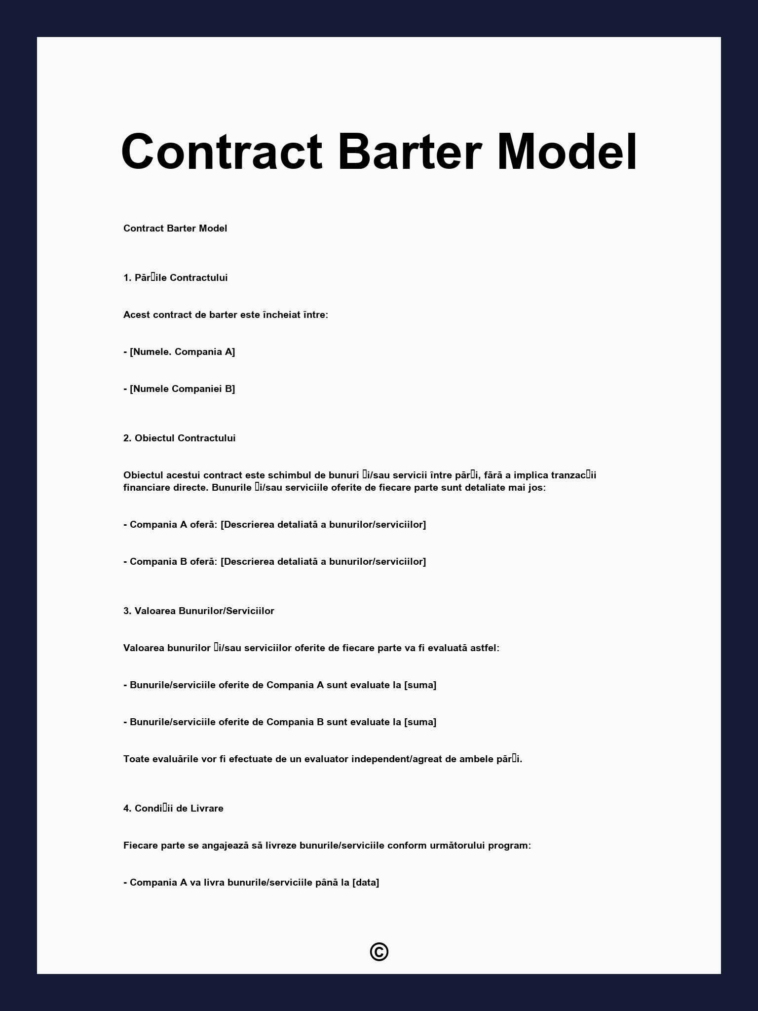 Contract Barter Model
