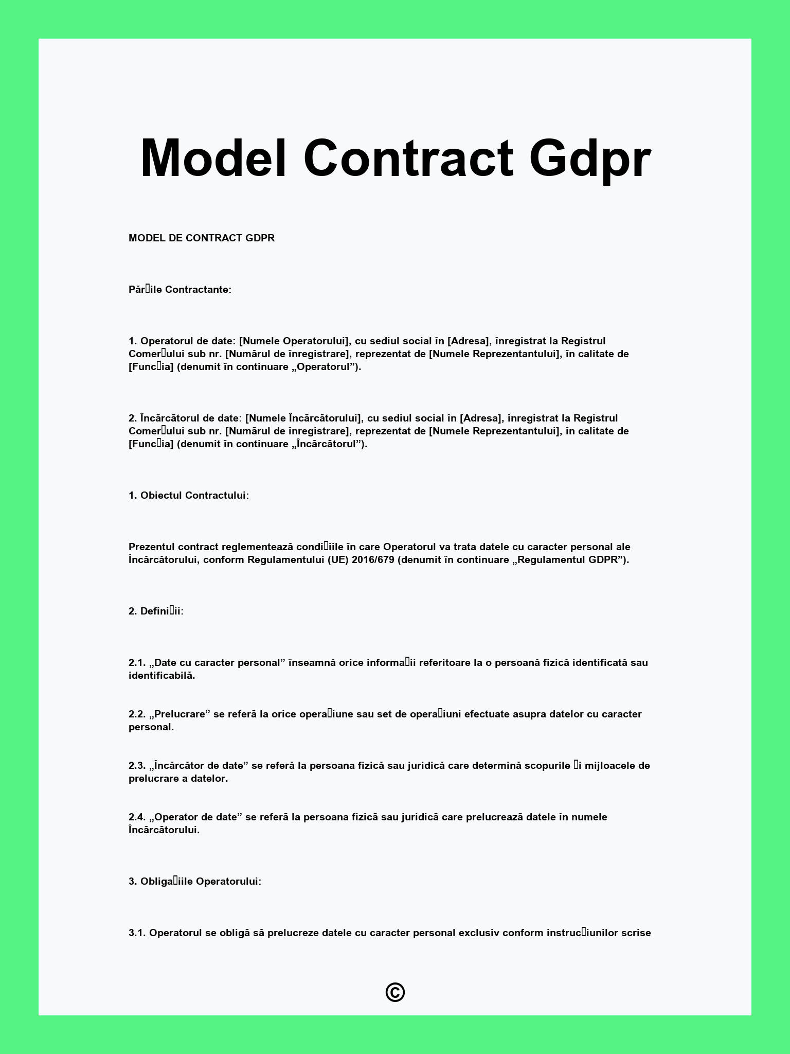 Model Contract Gdpr